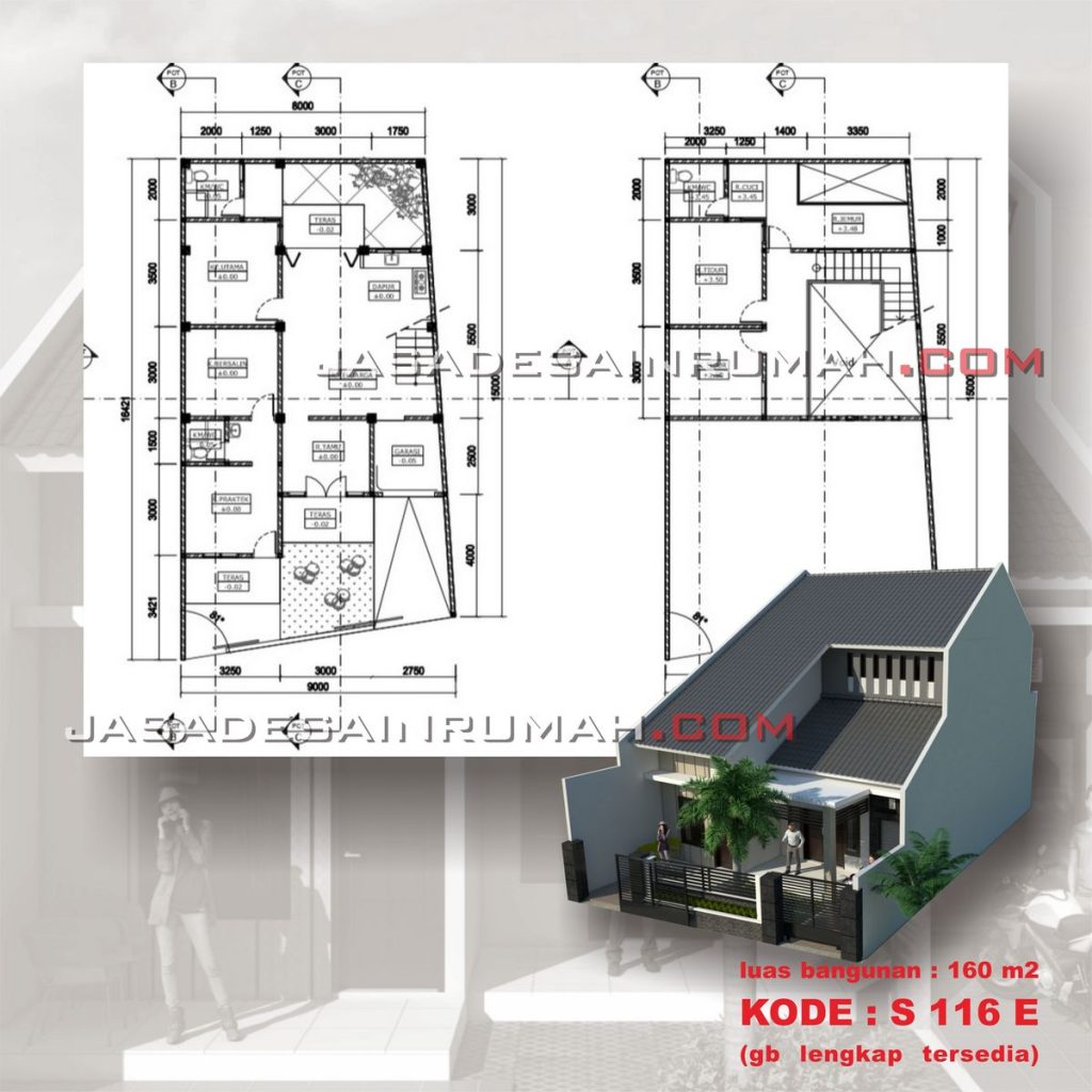 Design Rumah Simple 2 Lantai dengan Tampak Seperti 1 Lantai di Tegal ...