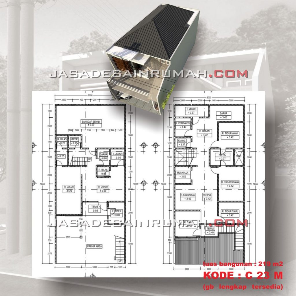 Desain Ruko 2 Lantai Rumah dan Usaha Salon Kecantikan | Jasa Desain ...