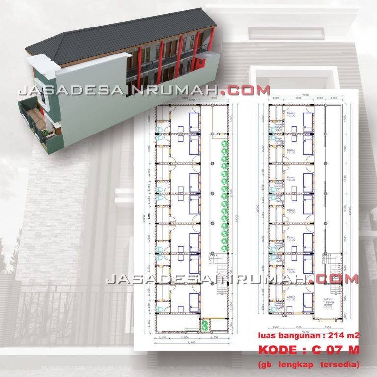 Rumah Kost 2 Lantai Minimalis di Jakarta | Jasa Desain RumahJasa Desain Rumah