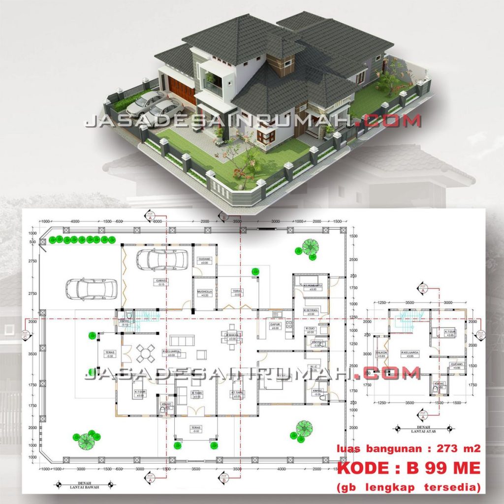 Desain Rumah Tropis Tingkat Hook 2 Muka Ukuran Besar di Medan | Jasa ...